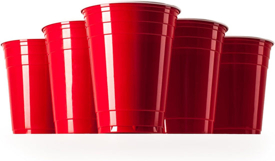 100 Large Plastic Cups Reusable Unbreakable Drinking BBQ Party Tumbler ...